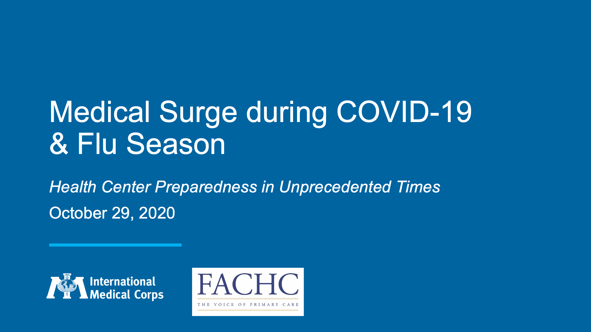 Medical Surge during COVID-19 and Flu Season | International Medical ...
